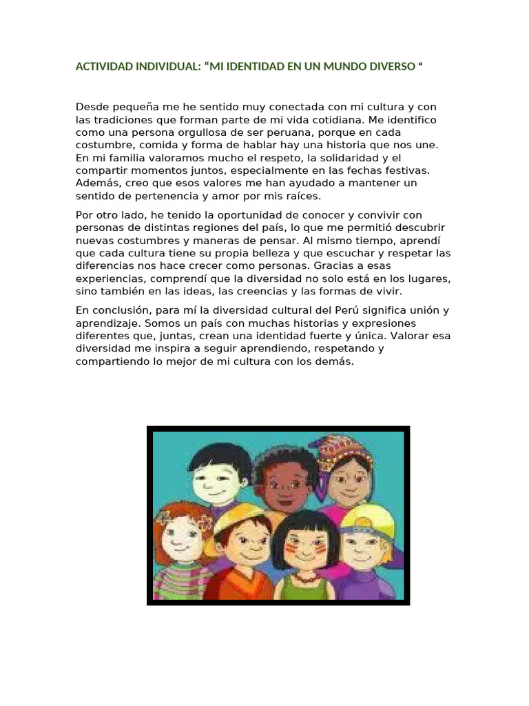 Mi Identidad en Un Mundo Diverso | PDF