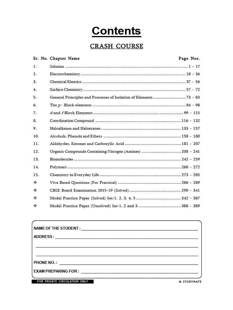 Comprehensive Chemistry Crash Course | PDF | Applied And ...