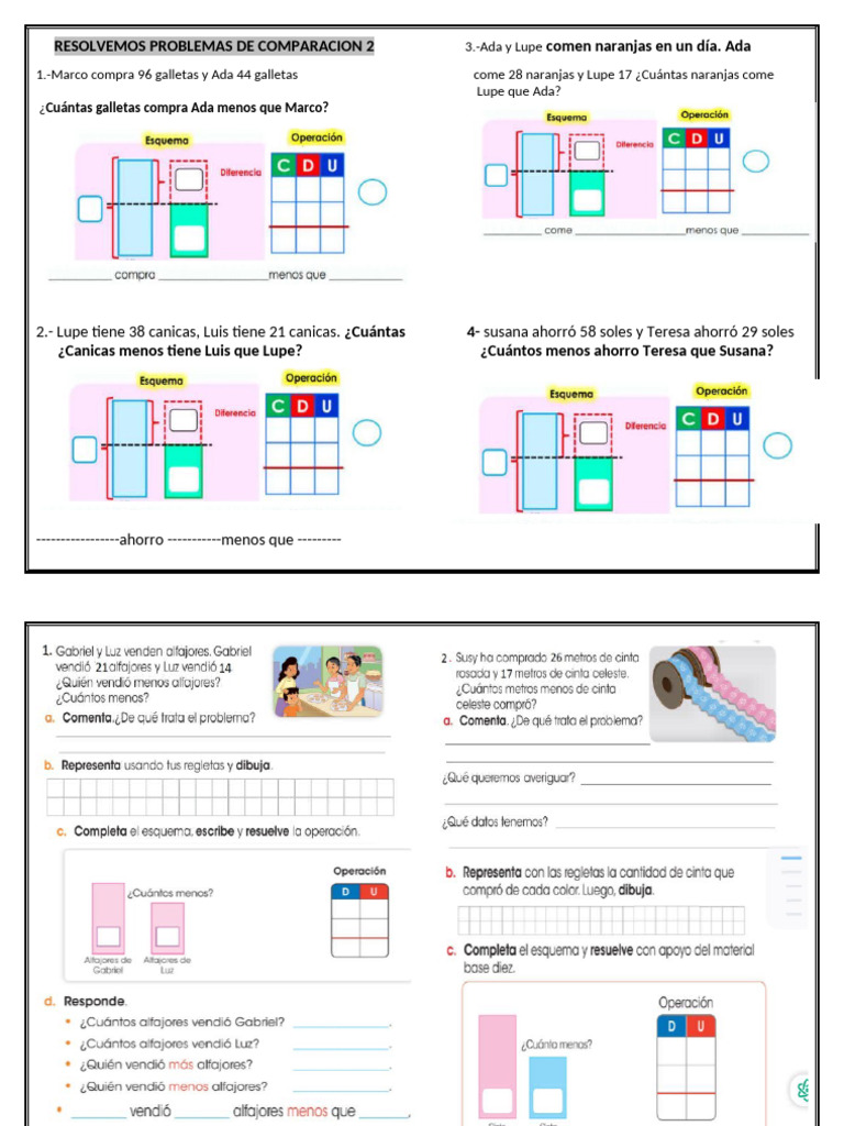 Fichaaa Resolvemos Problemas de Comparacion 2 3 | PDF