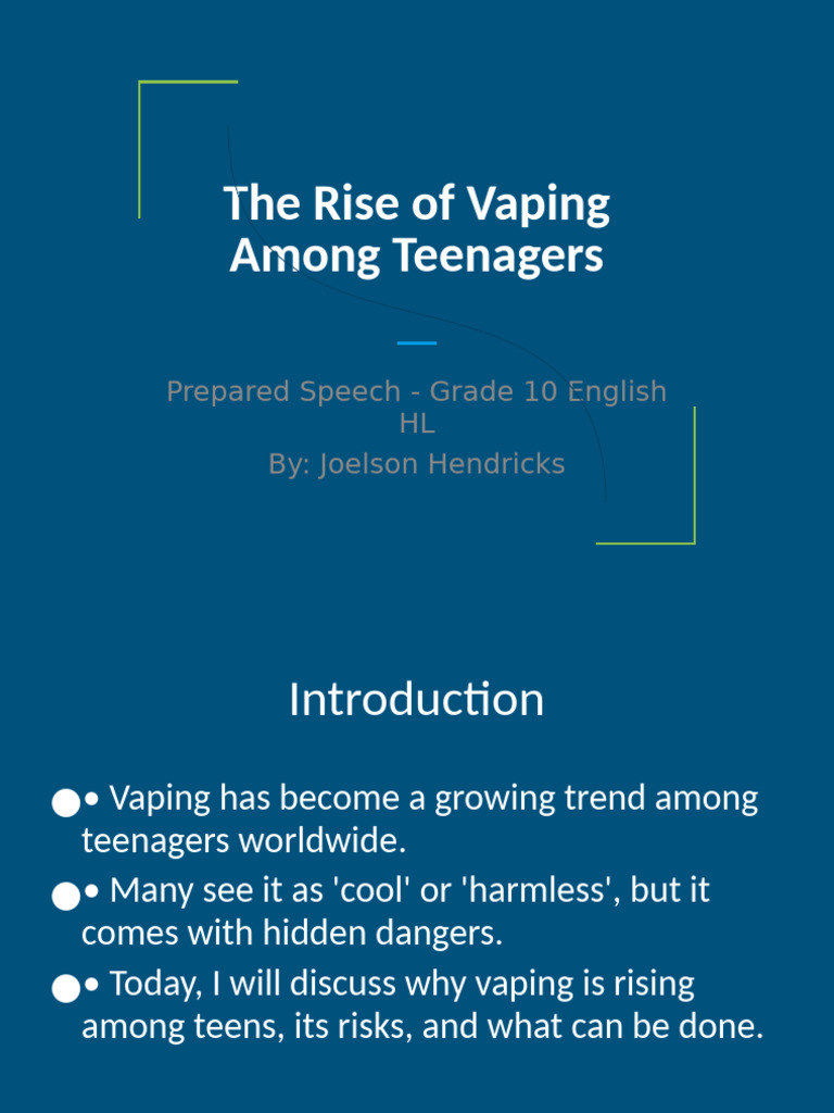 Vaping Speech Presentation With Images | PDF