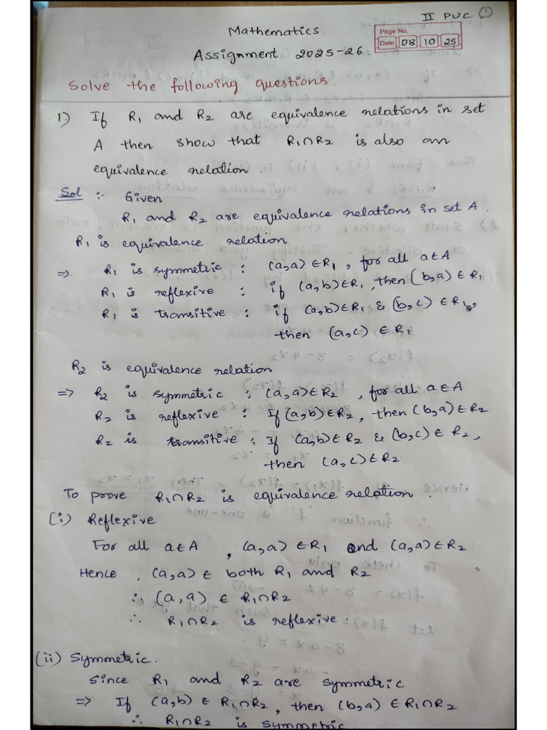 2nd Pu Assignment 2025-26 | PDF