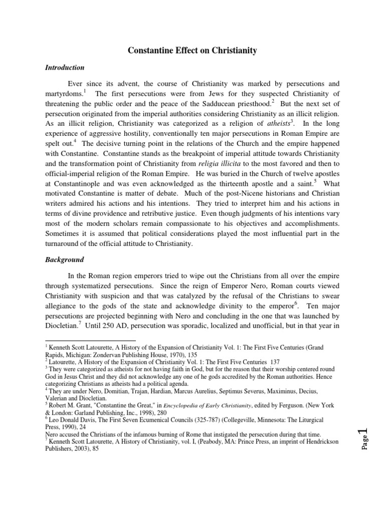 Constantine Effect On Christianity | PDF | Constantine The Great ...