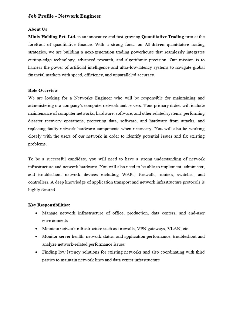 Network Engineer | PDF | Computer Network | Firewall (Computing)