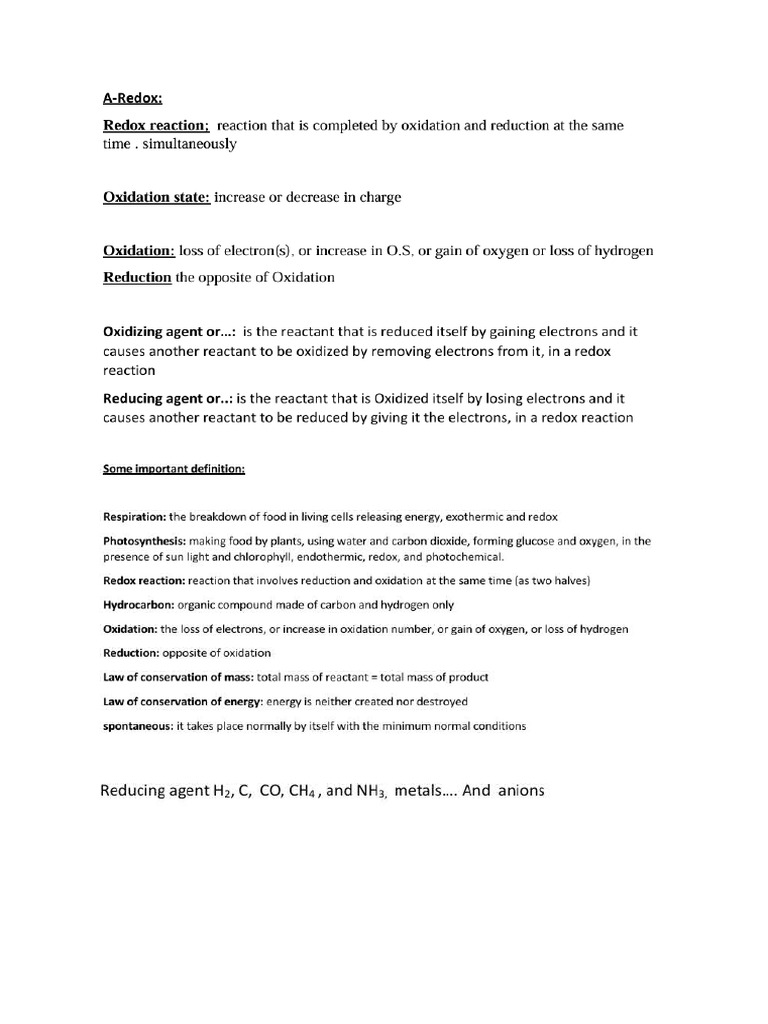 Redox Simplified | PDF