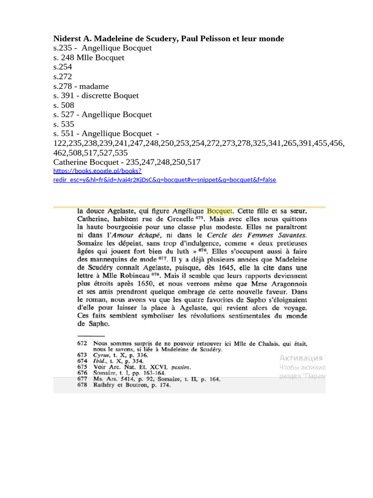 Niderst A. Madeleine de Scudery, Paul Pelisson Et Leur Monde | PDF