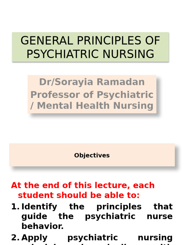 4 General Principles | PDF | Psychiatry | Nursing