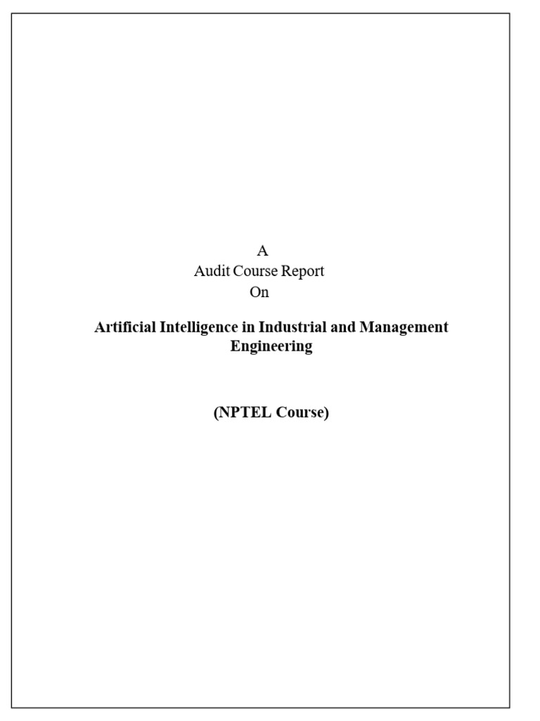 AI in Industrial Engineering Audit Report | PDF | Artificial ...