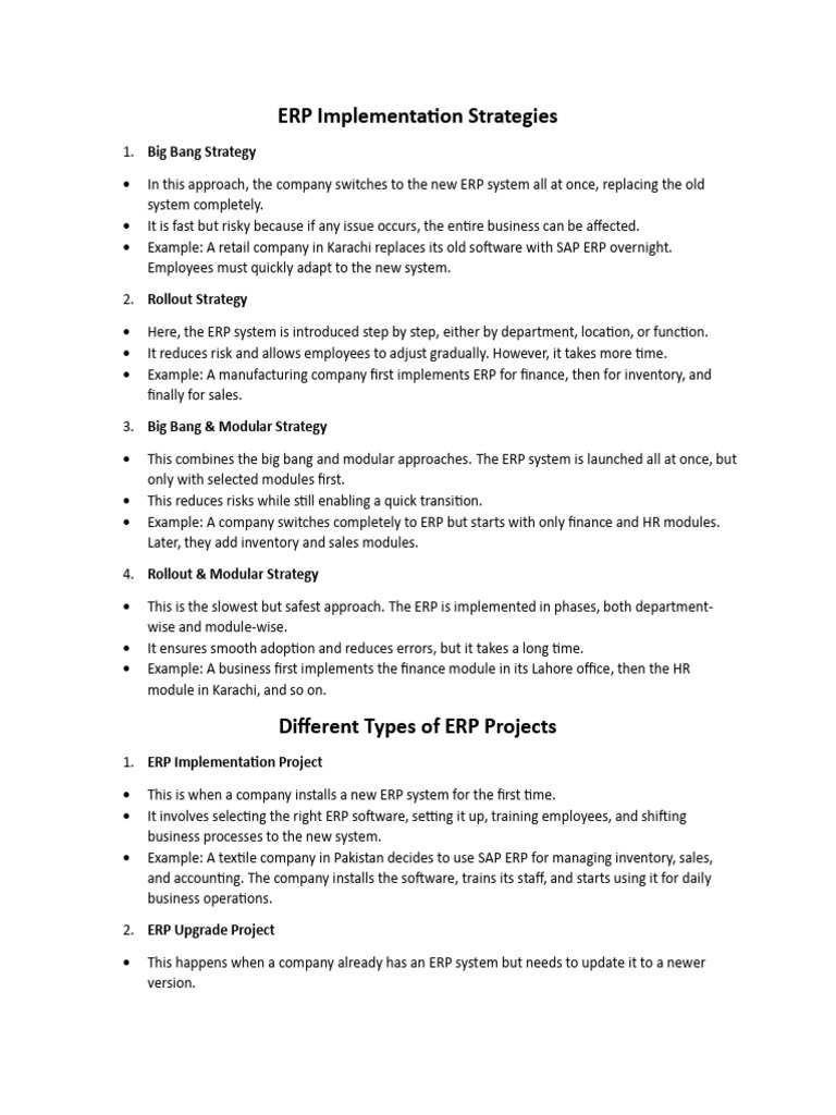 ERP Implementation Strategies Explained | PDF | Enterprise Resource ...