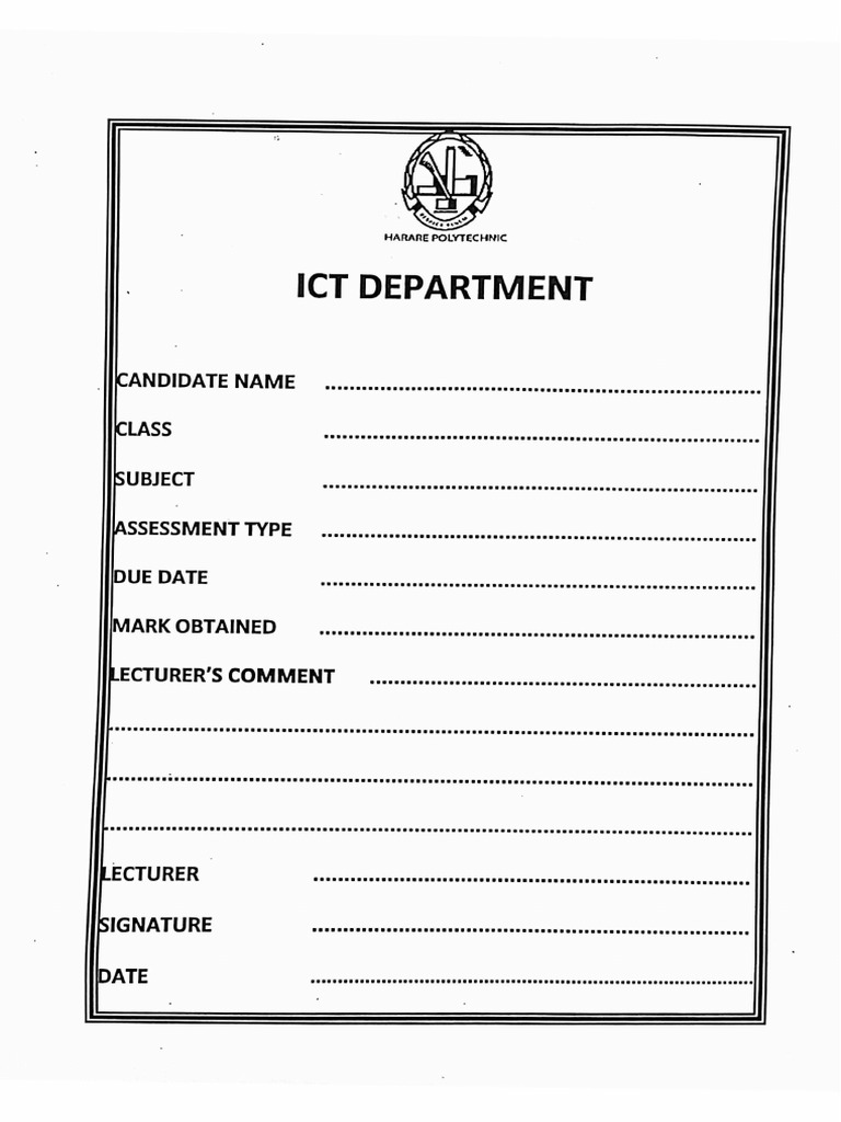ICT Cover Page | PDF