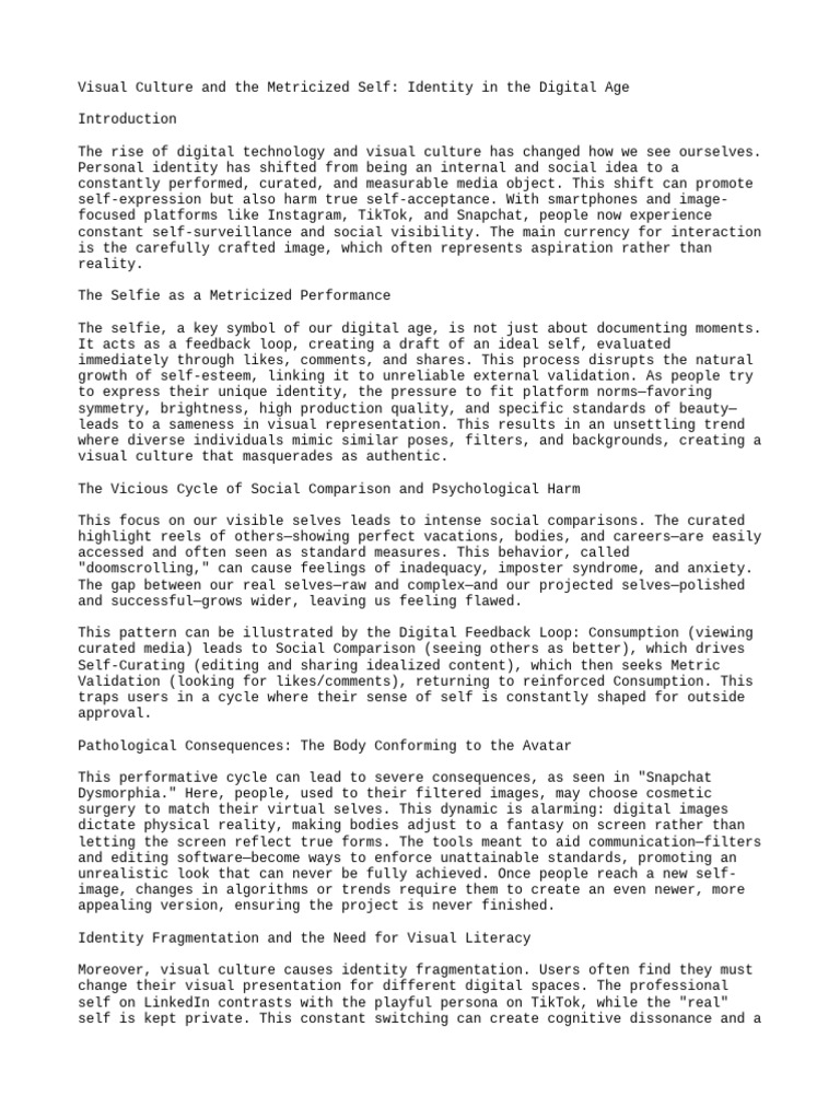 Visual Culture and the Metricized S | PDF | Identity (Social Science ...