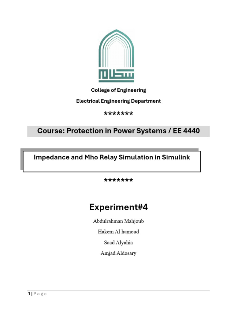 Impedance vs Mho Relay Simulation Analysis | PDF | Relay | Electrical ...