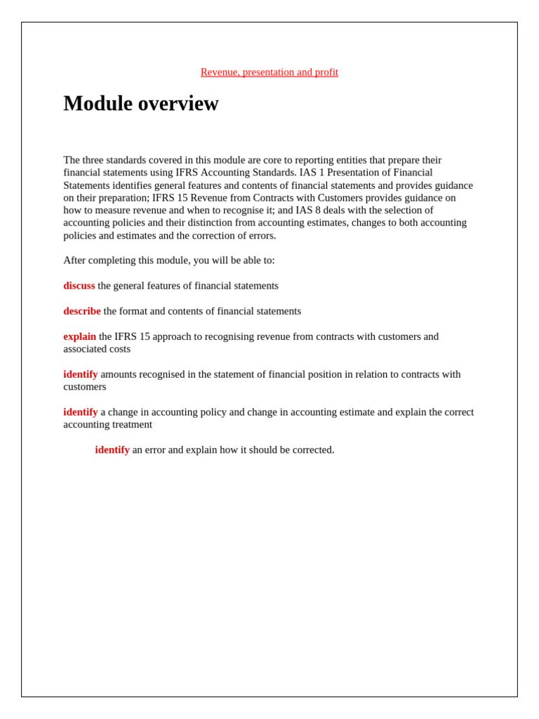 MOD 3 Revenue, Presentation and Profit | PDF | International Financial ...