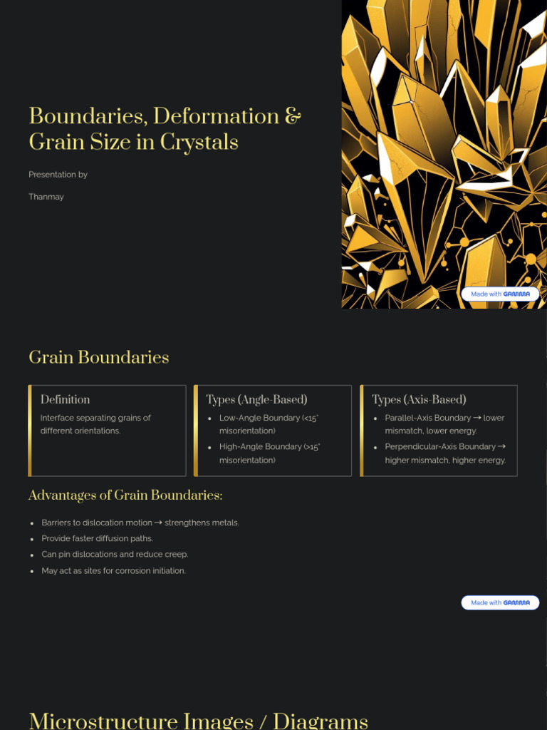 Boundaries Deformation and Grain Size in Crystals 1 | PDF | Crystallite ...
