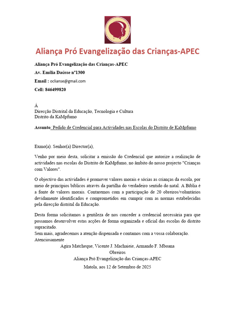 Aliança Pró Evangelização Das Crianças-KaMpfumo | PDF