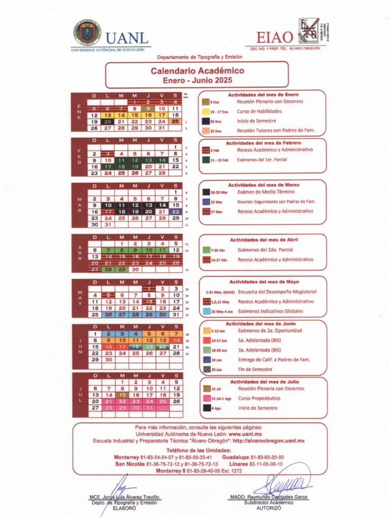 Calendario EIAO EJ 2025 | PDF