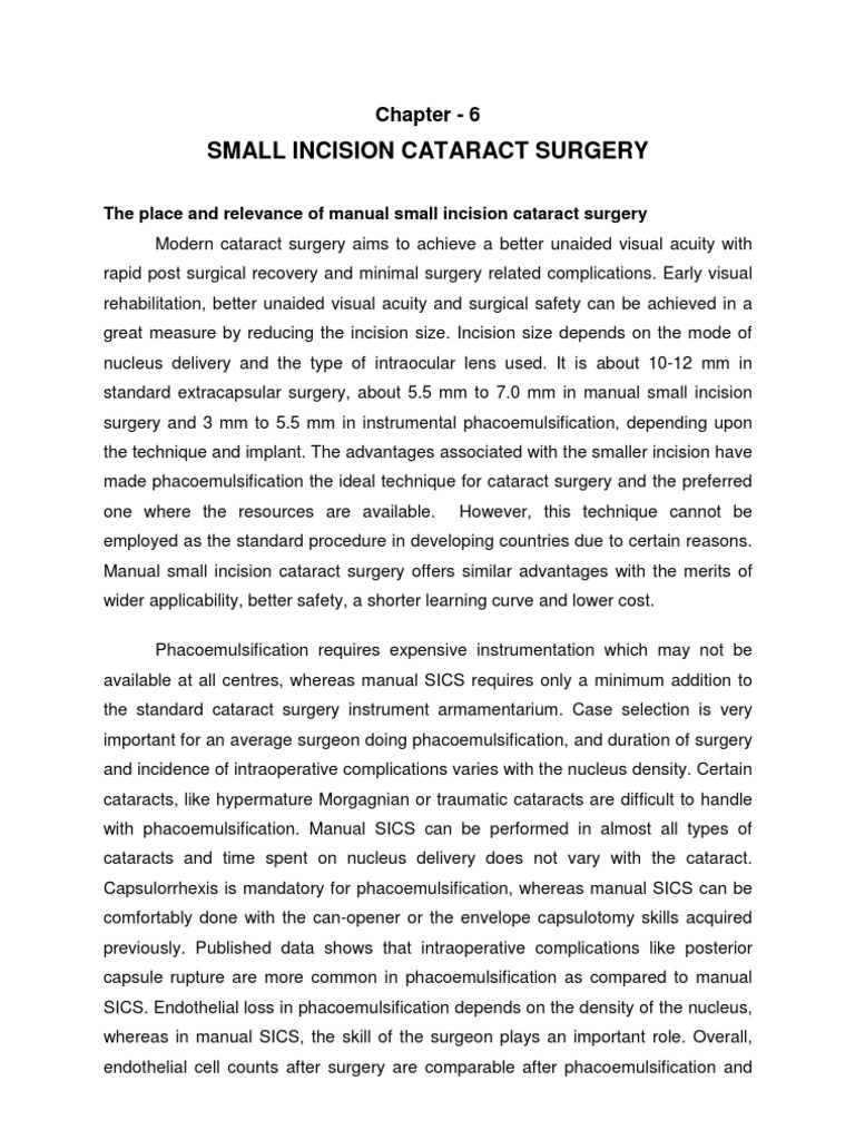 06 Small Incision Cataract Surgery | PDF | Surgery | Ophthalmology