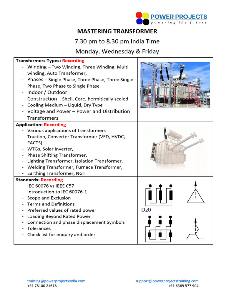 Mastering Transformers Syllabus - R2 | PDF | Transformer | Electrical Impedance