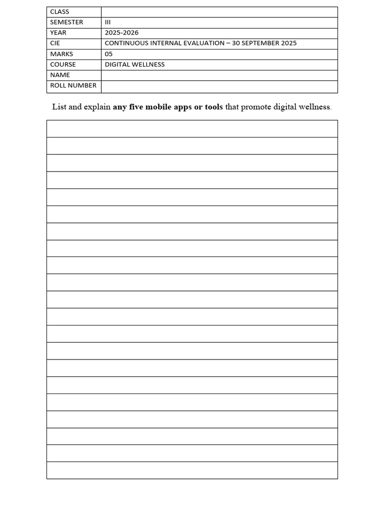 Digital Wellness Tools Evaluation | PDF