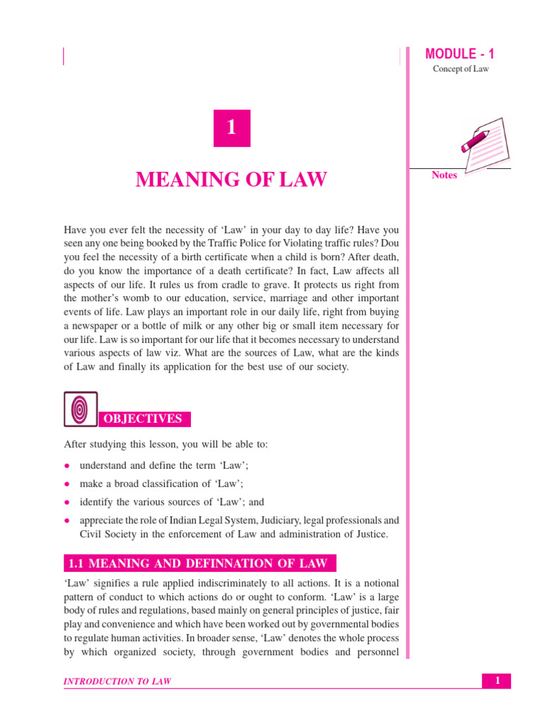 1 Introduction and Classification of Law | PDF | Precedent | Crimes