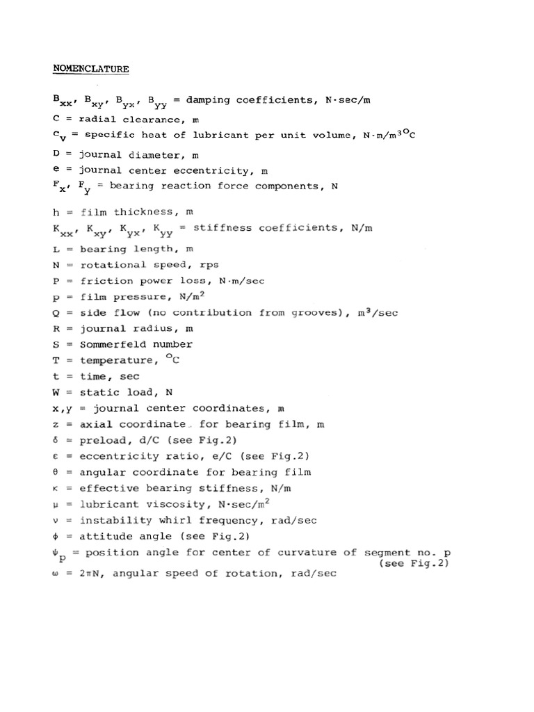8 Coefficients Babbit Bearing Model | PDF