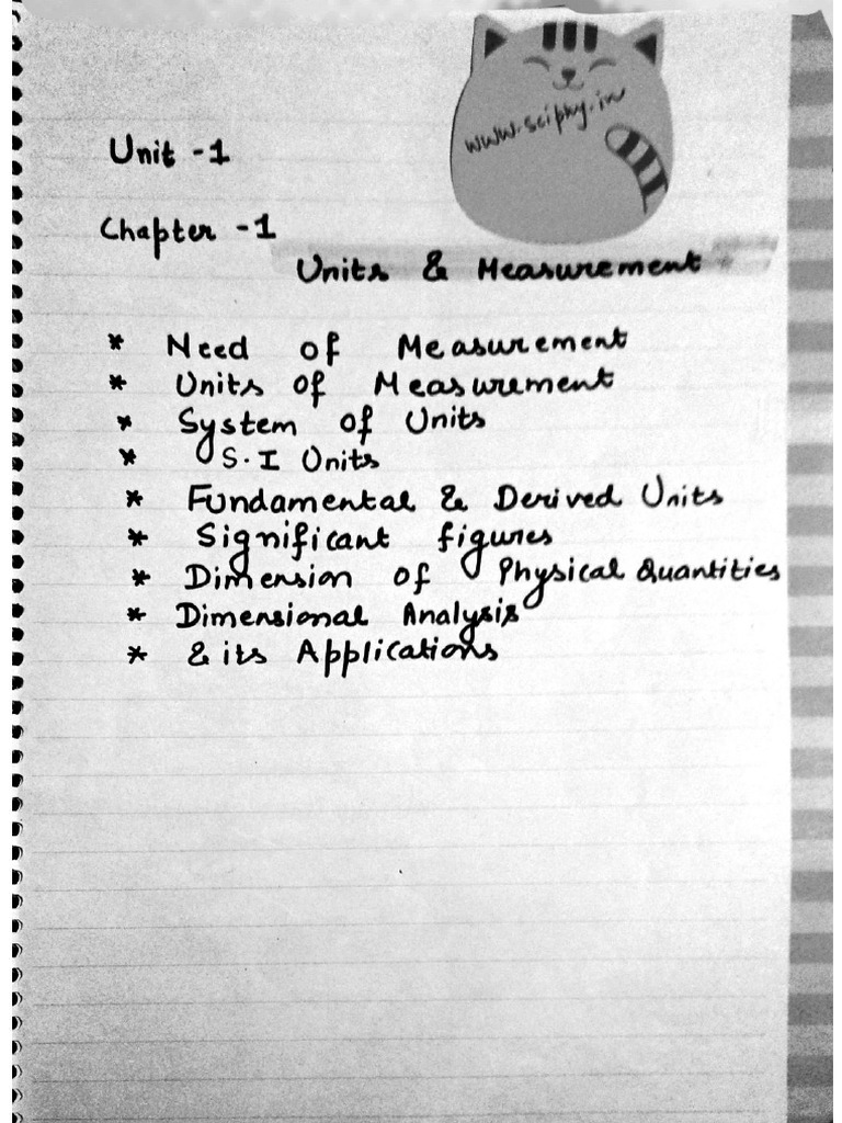 Units and Measurements Class 11th | PDF