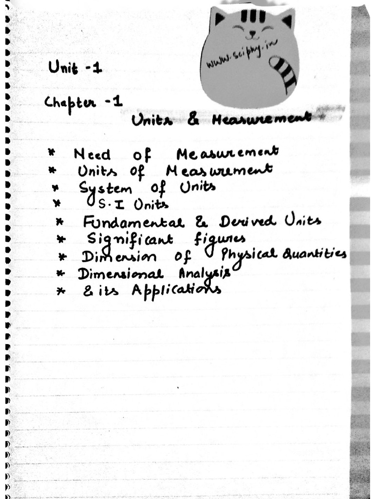 Units and Measurements Physics 11 | PDF