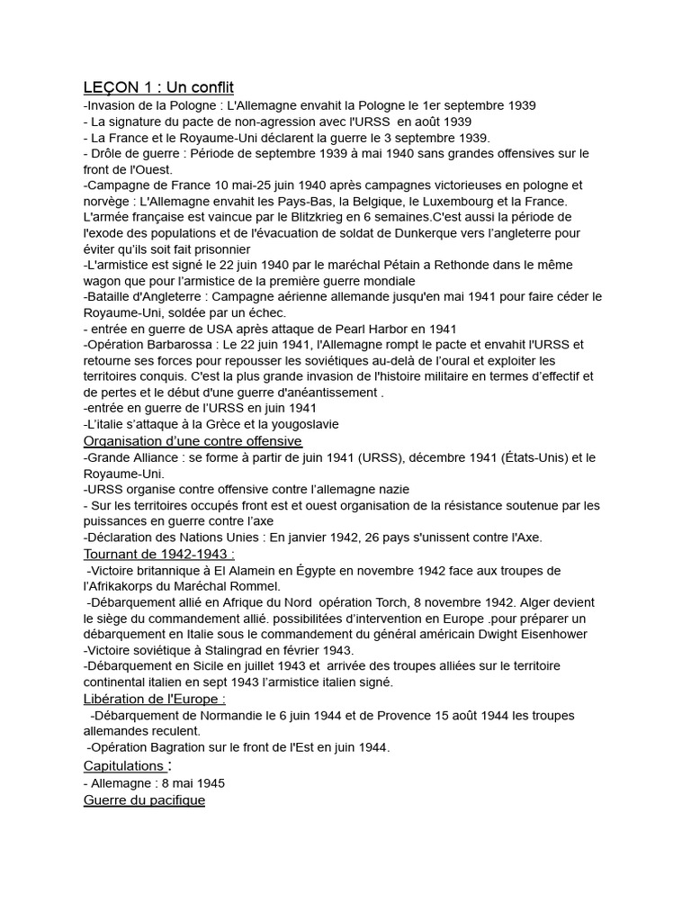 Fiche Histoire Qcm-1 | PDF | France de Vichy | Axe Rome-Berlin-Tokyo