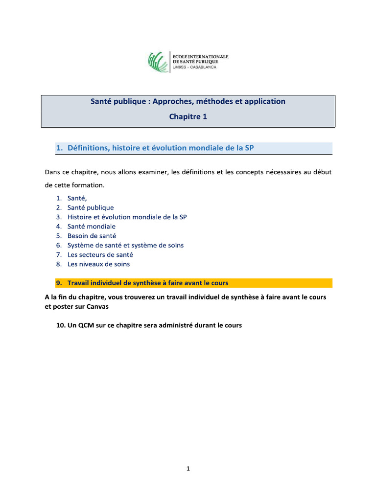 Textbook SP Chapitre 1 Définitions Histoire Et Évolution Mondiale de La ...