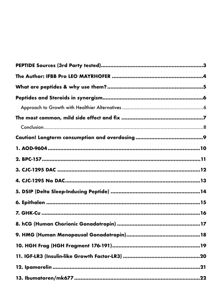 Comprehensive Guide to Peptide Sources | PDF | Growth Hormone | Immune ...