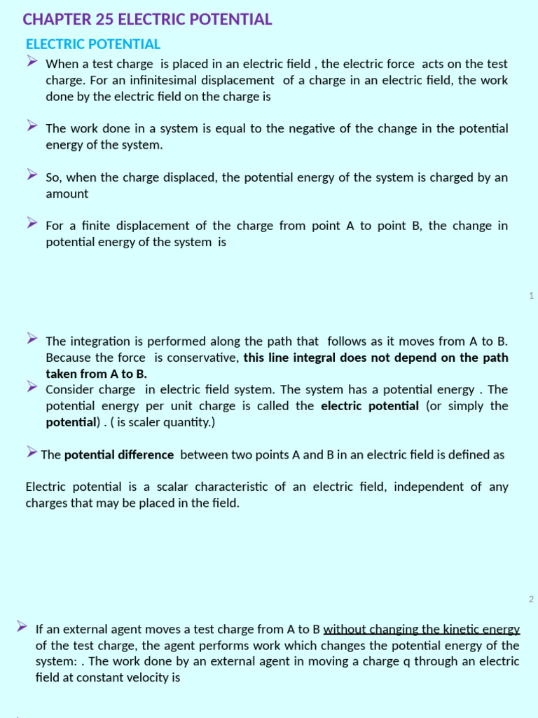 Understanding Electric Potential Concepts | PDF | Potential Energy ...