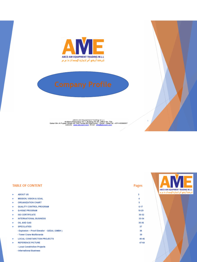AME Qatar Company Profile Overview | PDF | Calibration | Specification ...