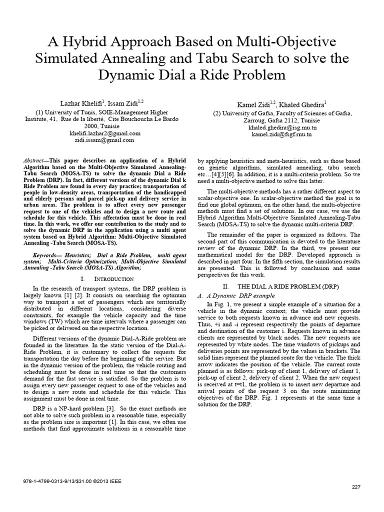 Hybrid Algorithm for Dynamic Dial-a-Ride | PDF | Mathematical ...