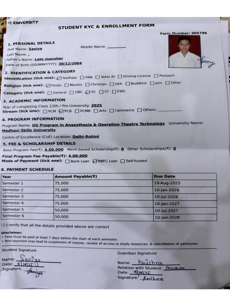 Enrollment Form | PDF