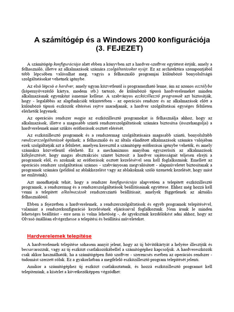 W2k Konfiguráció | PDF