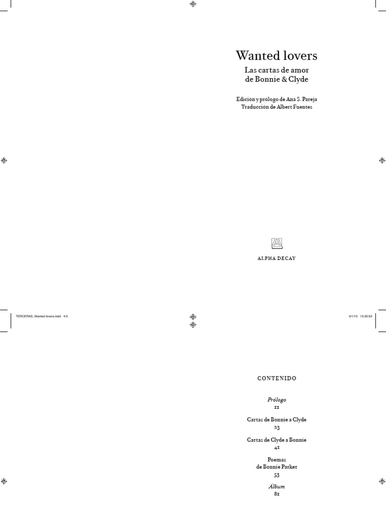 Wanted Lovers. Las Cartas de Amor de Bonnie Clyde | PDF