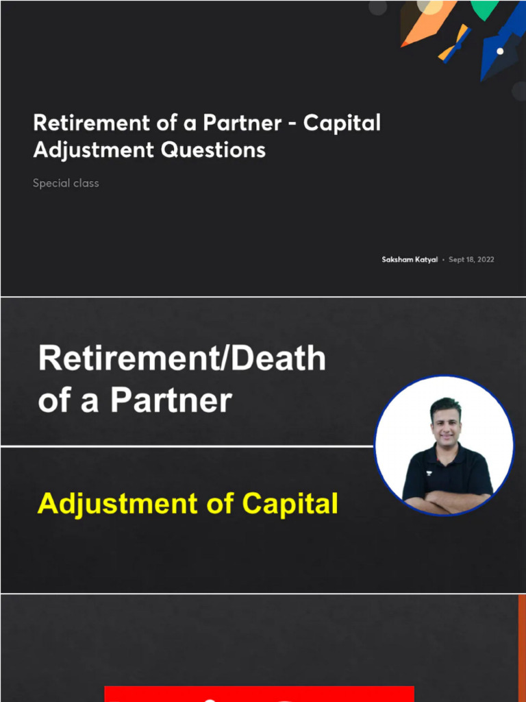 Retirement of A Partner Capital Adjustment Questions With Anno | PDF