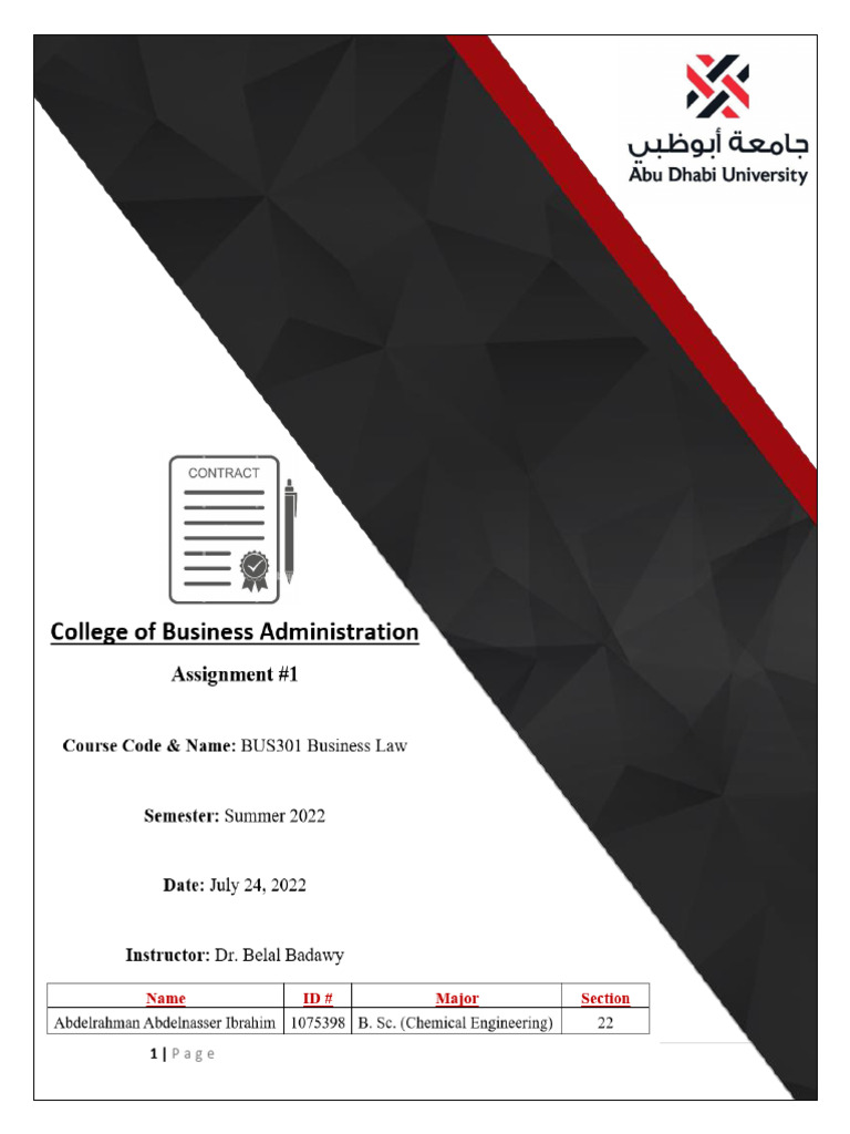 BUS301 Assignment 1 1075398 | PDF | Lease | Landlord