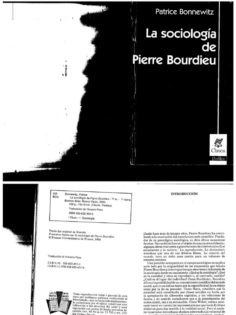 Bonnewitz 2006 La sociología de Pierre Bourdieu.pdf | PDF