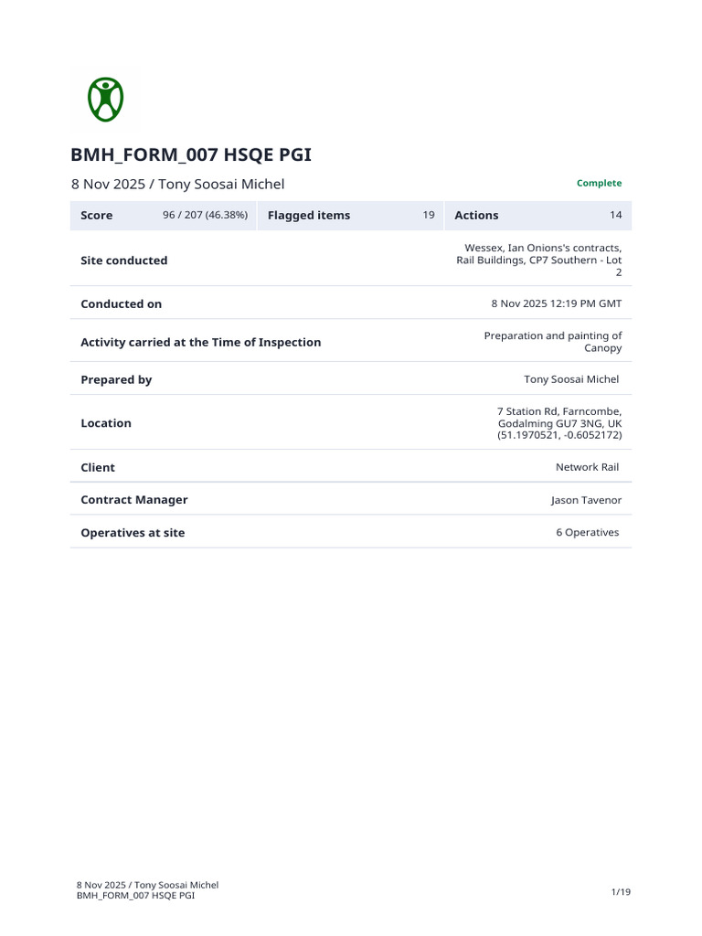 8 Nov 2025 Tony Soosai Michel | PDF | Safety