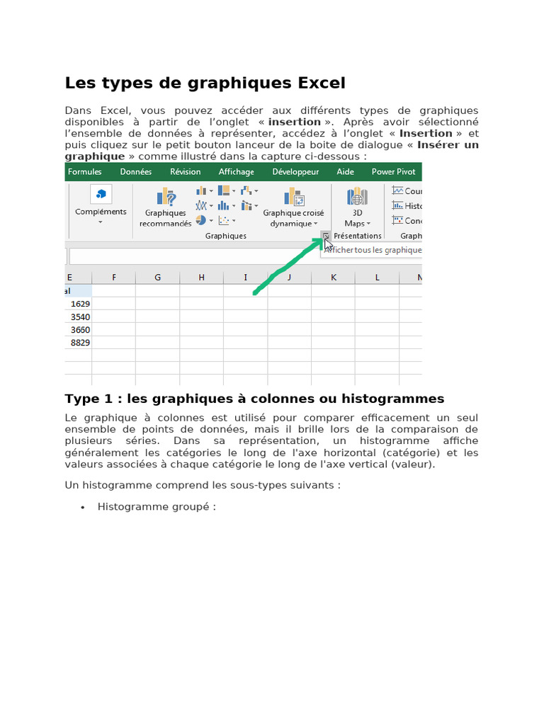 Types de graphiques dans Excel | PDF | Microsoft Excel | Radar