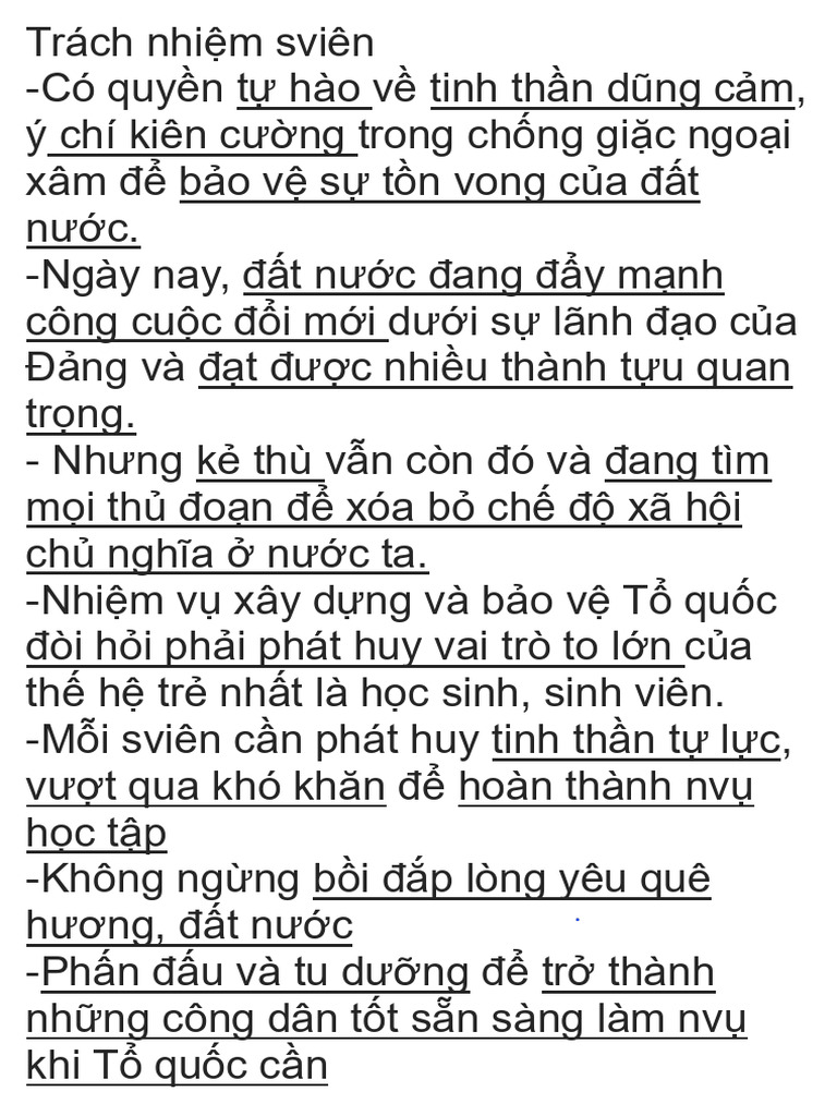 Trách Nhiệm Sviên | PDF