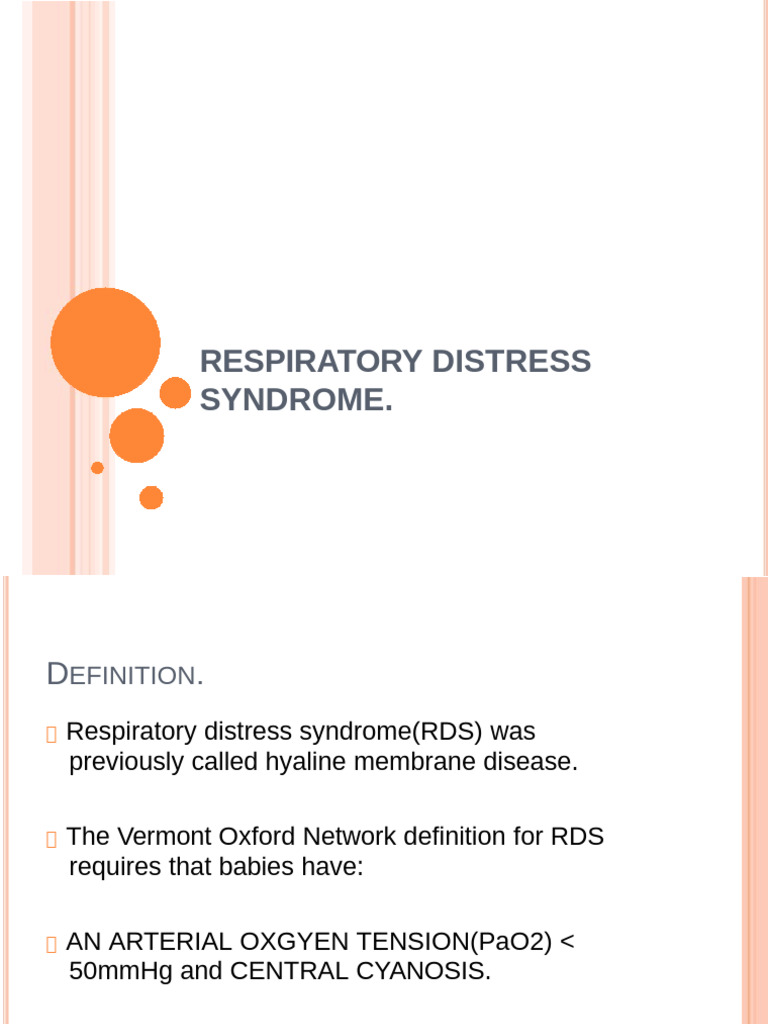 Rds in Neonate | PDF | Medical Specialties | Diseases And Disorders