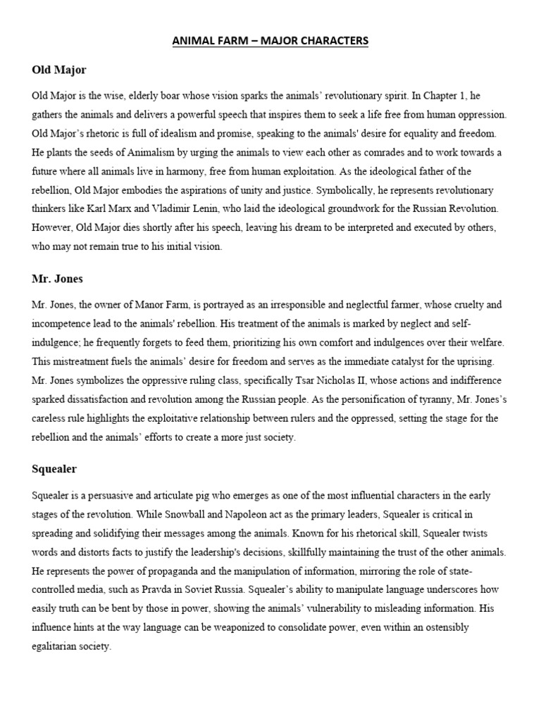 File-1 Character Analysis - Animal Farm | PDF | Political Science