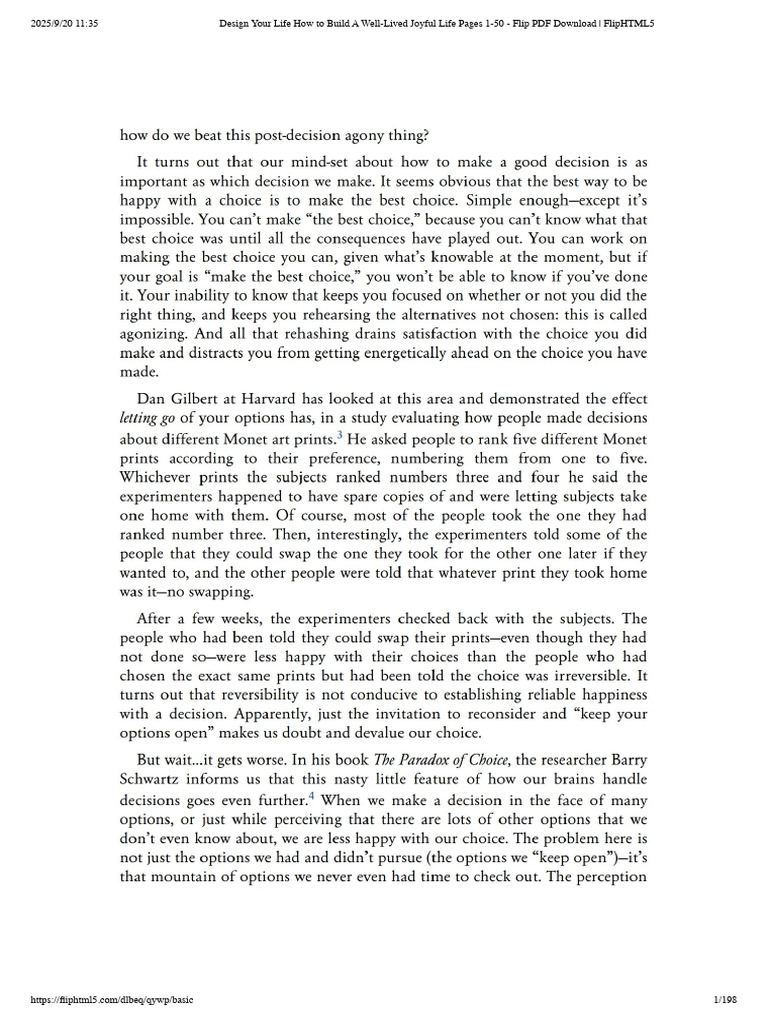 Design Your Life How To Build A Well-Lived Joyful Life Pages 1-50 ...