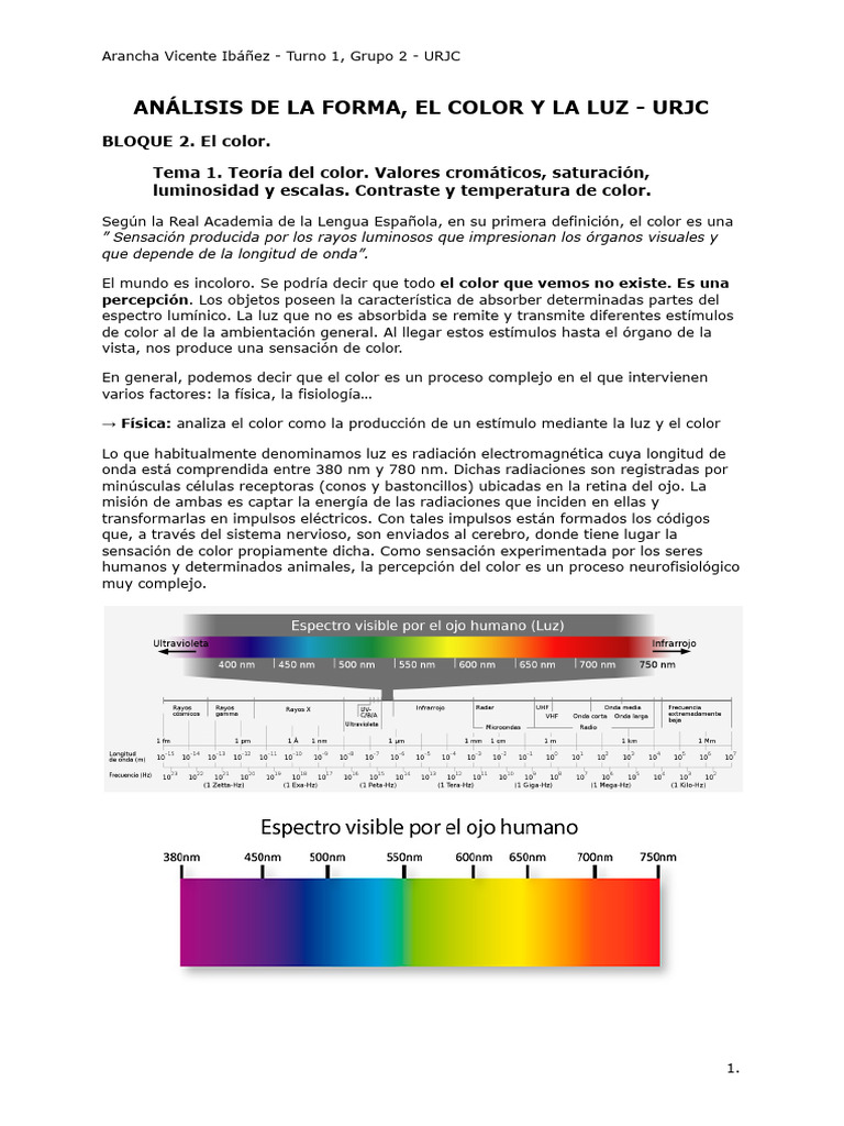 Teoría del color y percepción visual | PDF | Color | Percepción visual