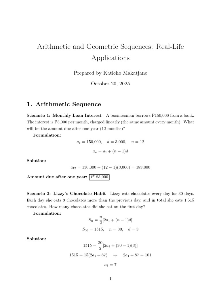 Arithmetic and Geometric Sequences | PDF | Economies | Mathematical Analysis