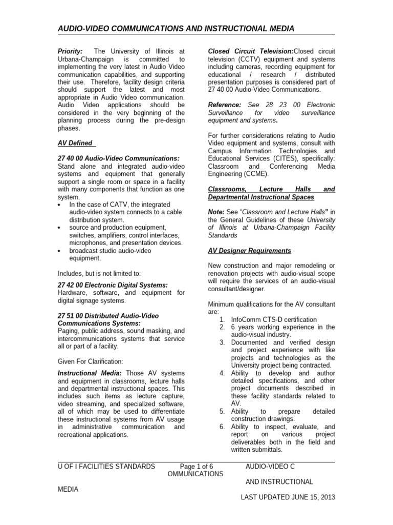 Audio-Video Communication Standards | PDF | Closed Circuit Television ...
