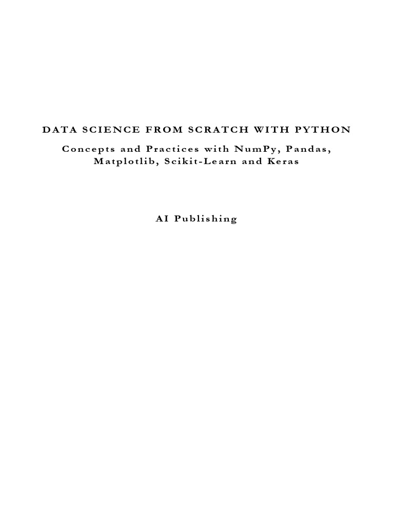 Aispublishing Data Science From Scratch With Python Pv0 PDF Free | PDF ...