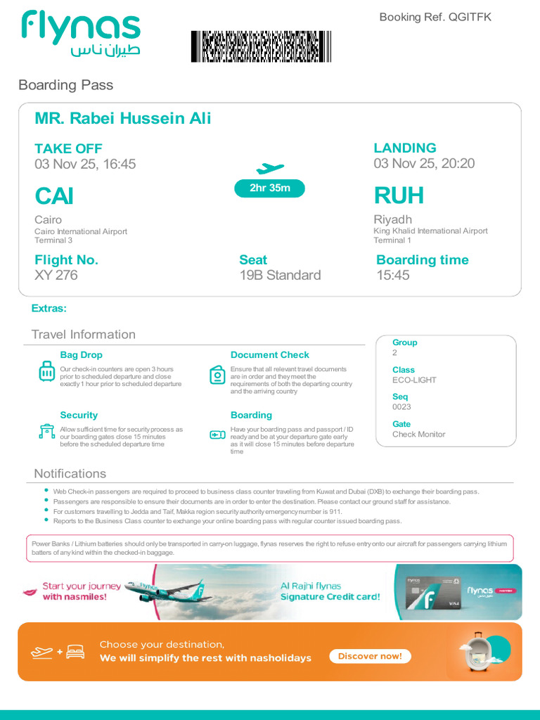 Flynas Flight Check-in Guidelines | PDF | International Airport | Aviation