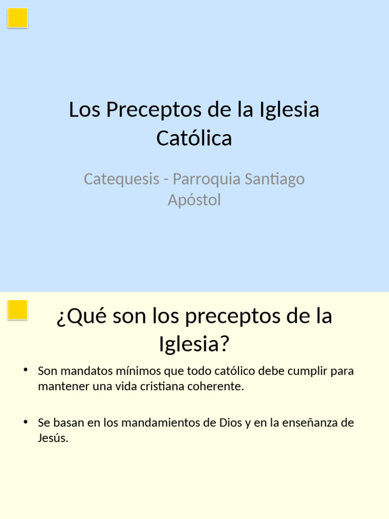 Preceptos de La Iglesia Catolica Con Diseño | PDF